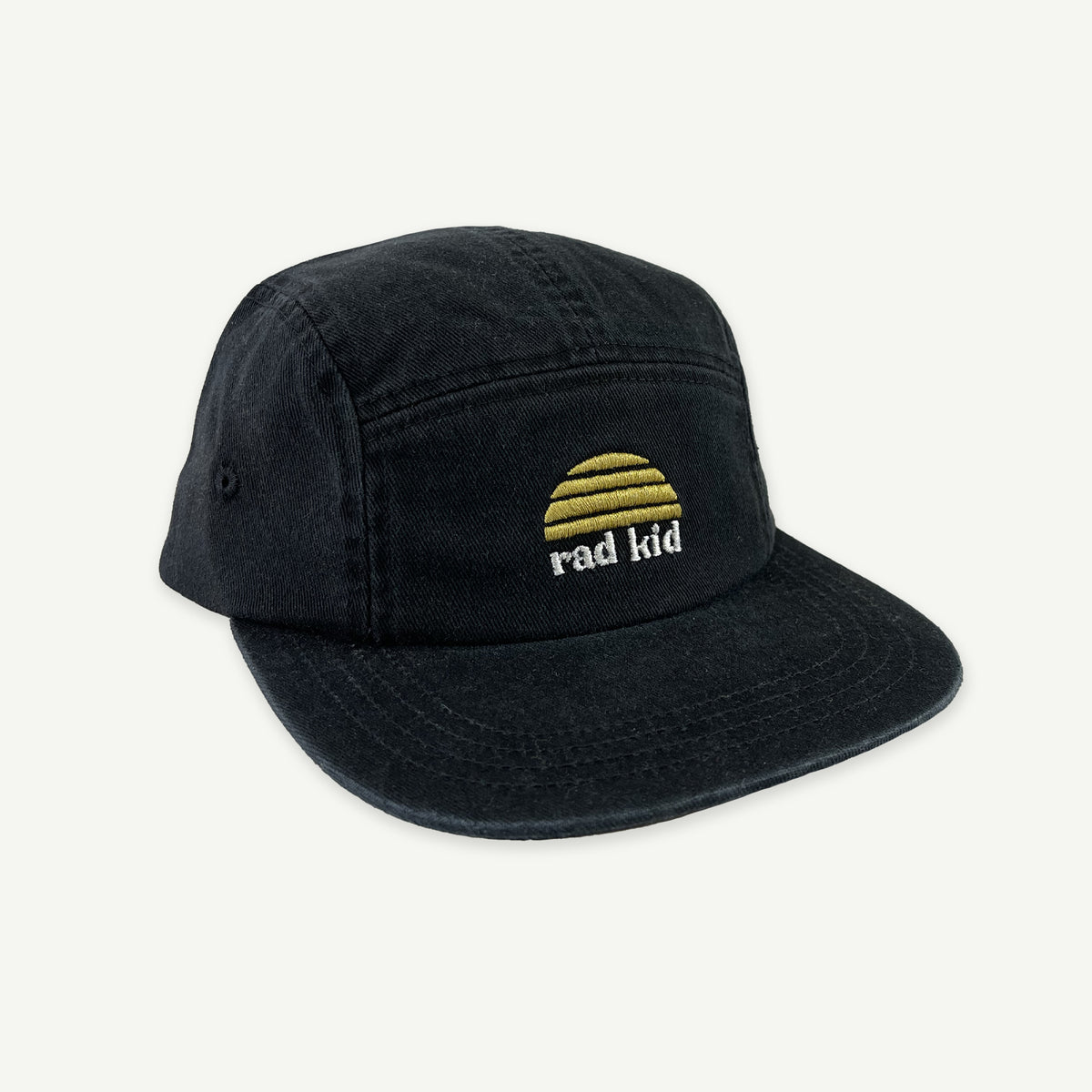 Rad Kid 5 Panel Cap - Washed Black | Banabae